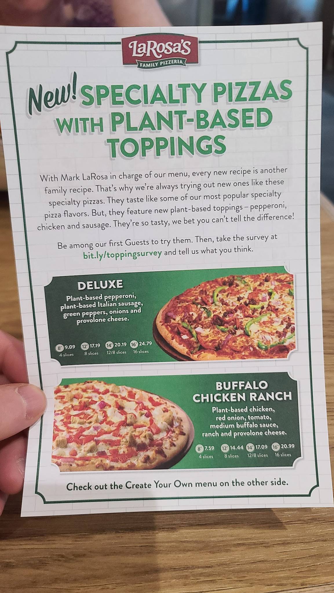 Menu at LaRosa's Pizza White Oak pizzeria, Cincinnati, Cheviot Rd