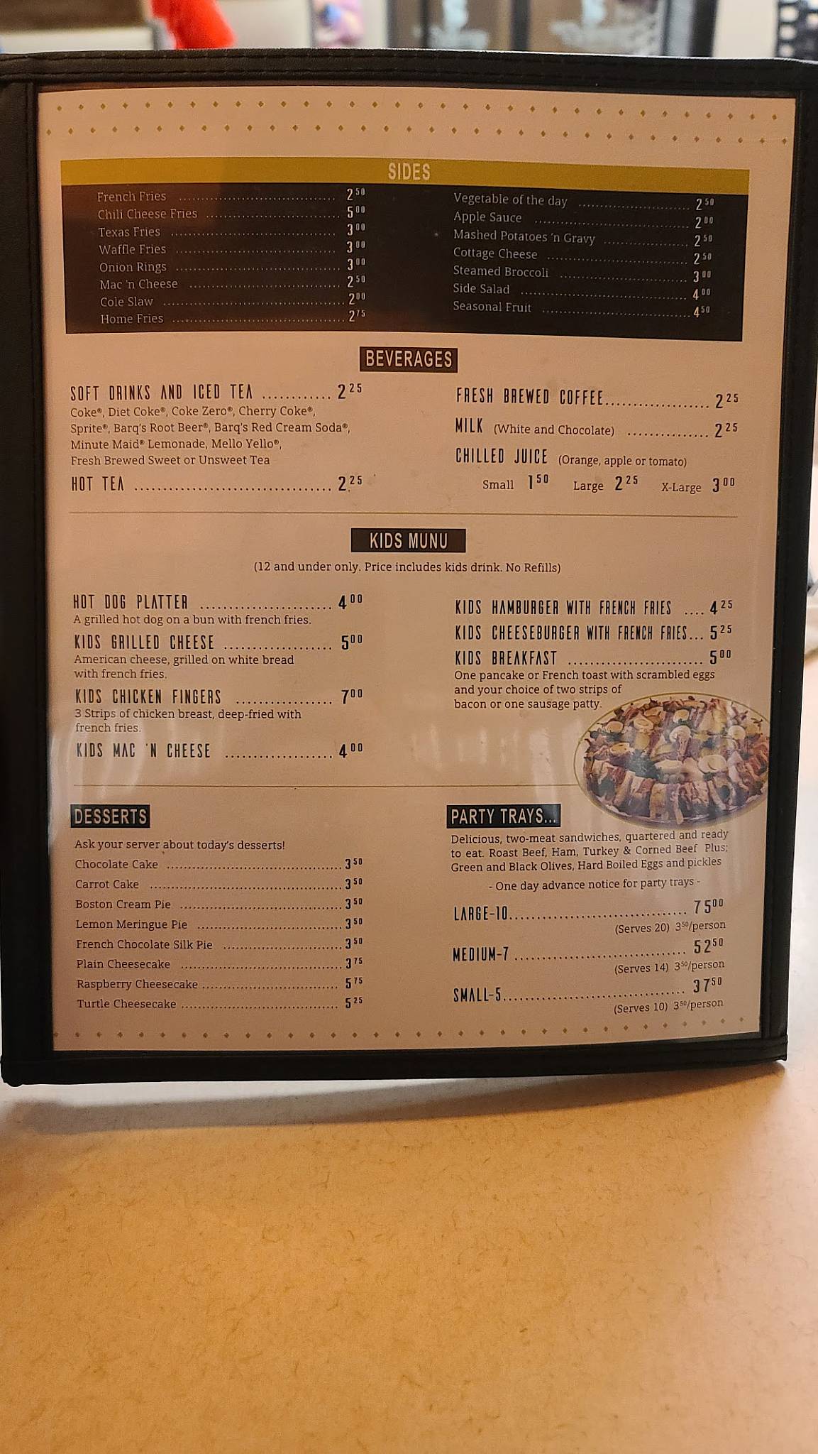 Menu at Red Squirrel restaurant, Cincinnati, Colerain Ave