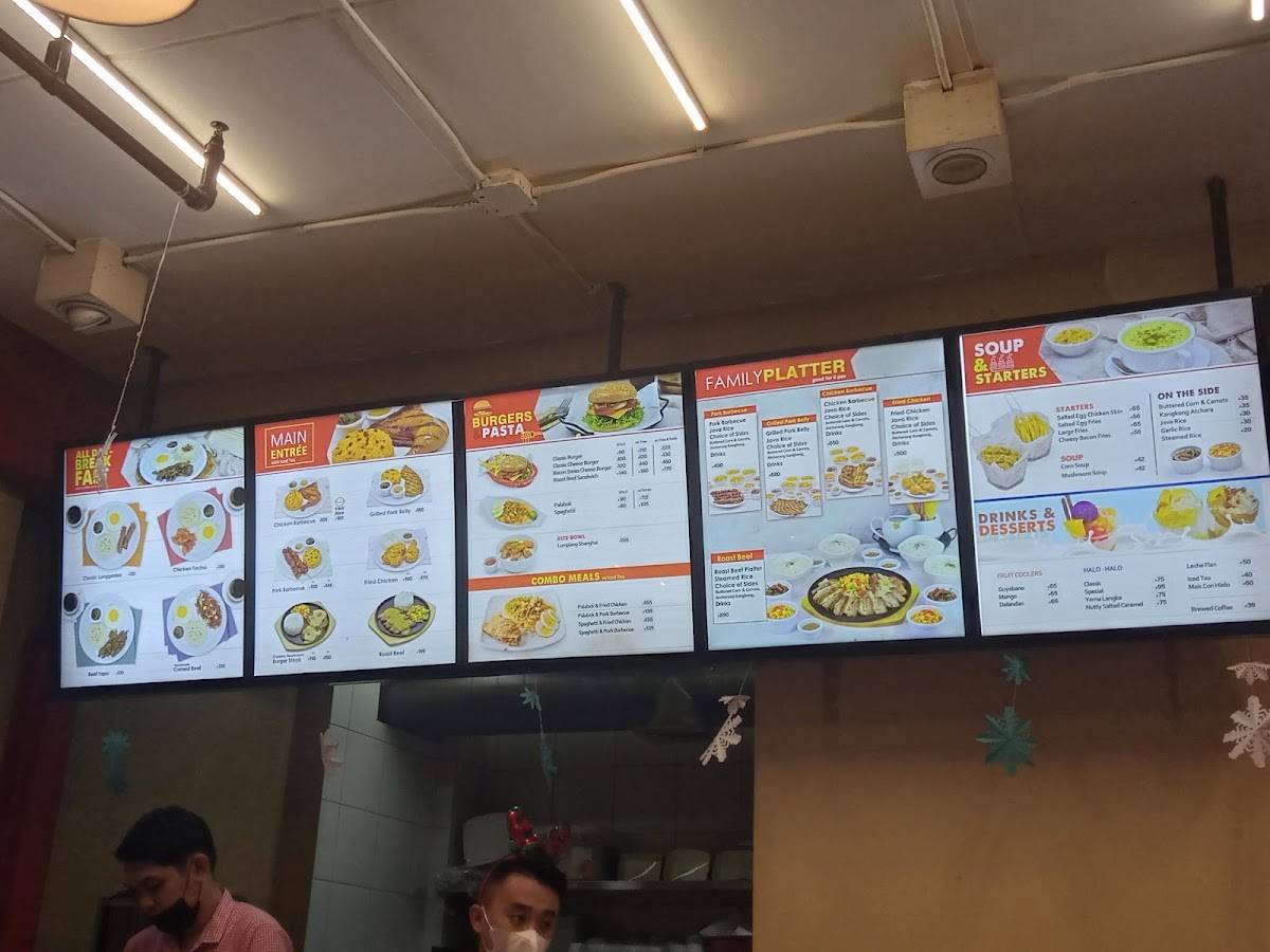 Carta de Cindys Bakery and Restaurant - F Tañedo, Tarlac