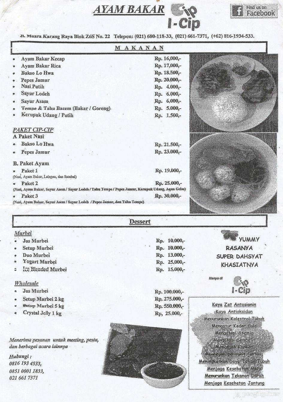 Carta del restaurante Cip I - Cip, North Jakarta