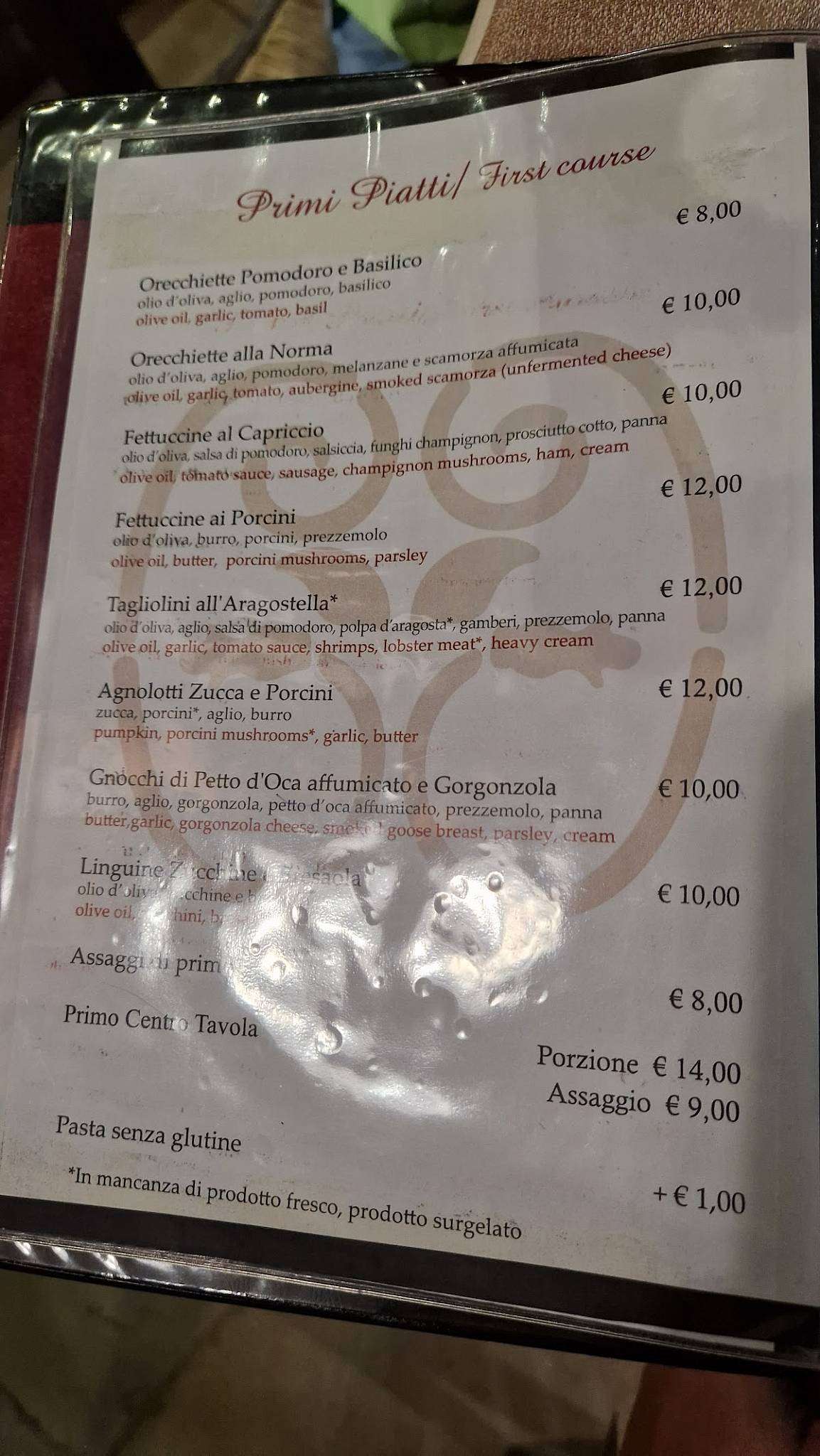 Menu da Il Capriccio Ristorante Pizzeria, Cisternino