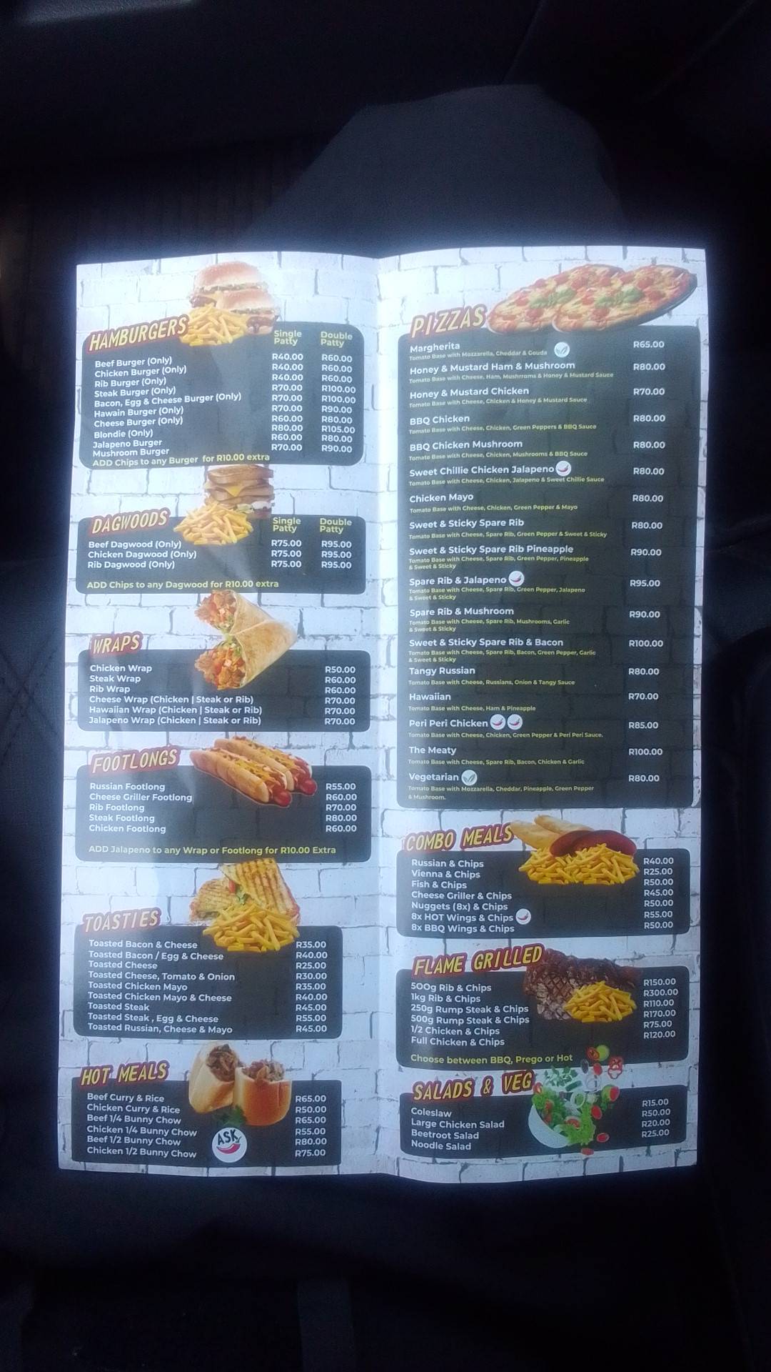 Menu at City life Roadhouse restaurant, Emalahleni