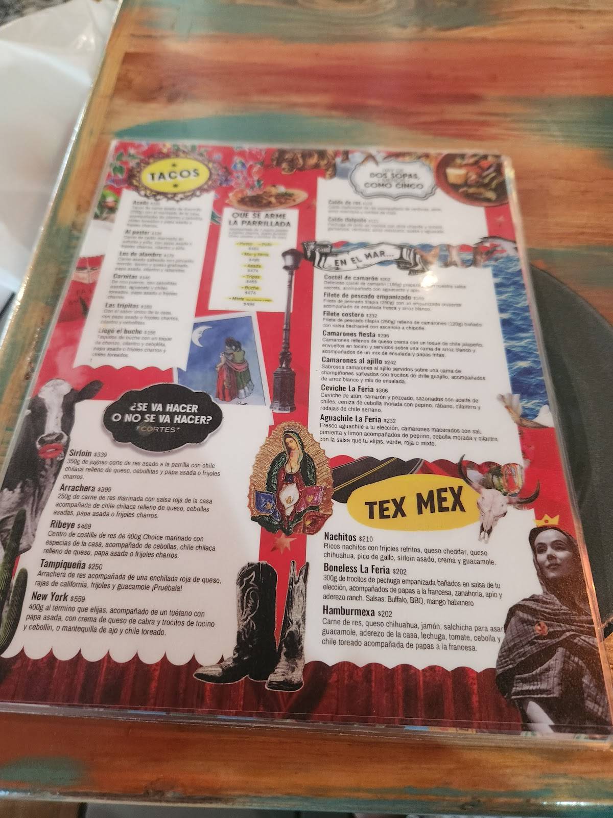 Carta del restaurante LA FERIA, Ciudad Juarez, Av. Benito Juárez 725