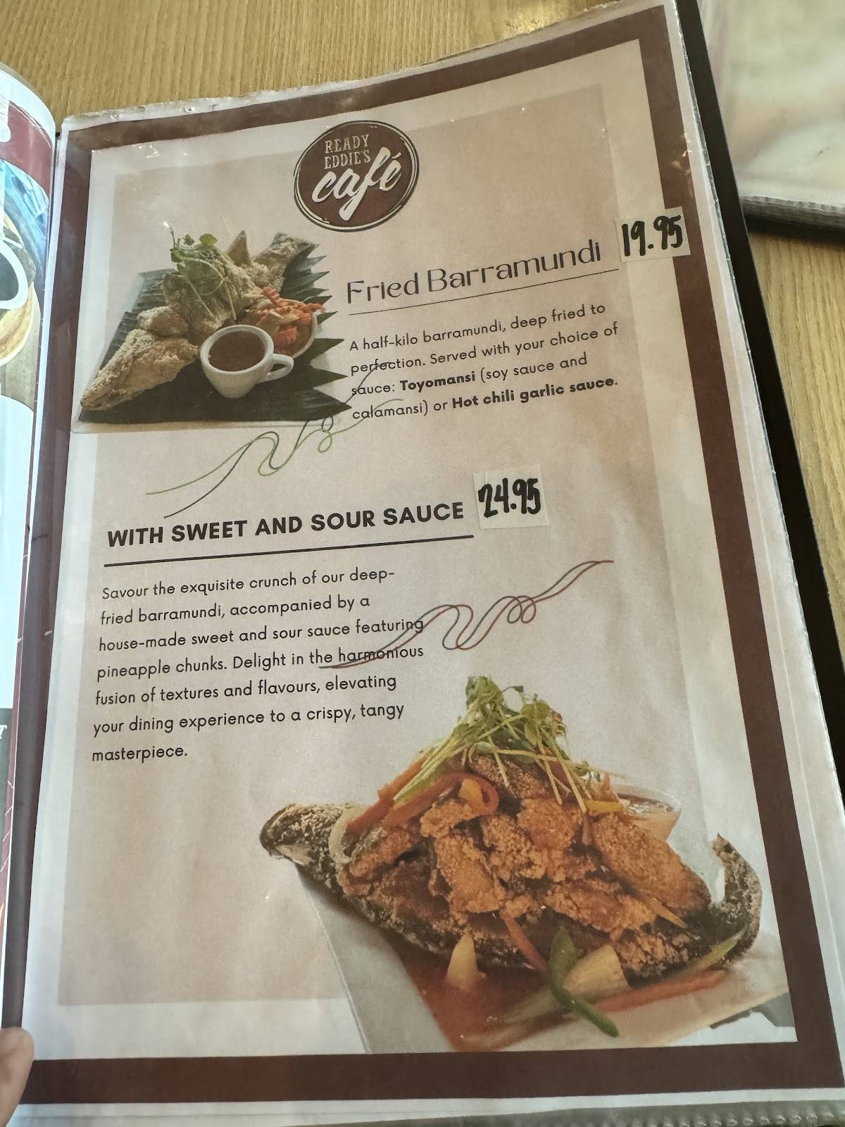 Menu at Ready Eddies Cafe, Cockburn Central, unit 5c/817 Beeliar Dr
