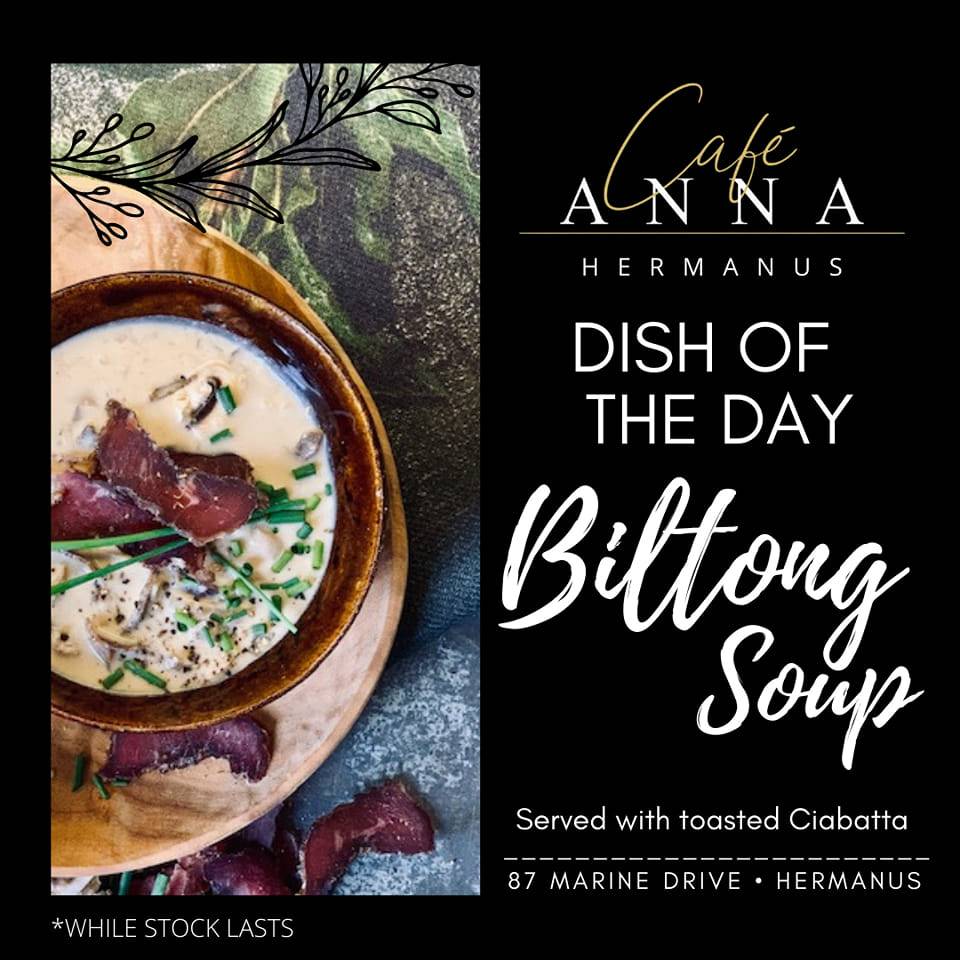 Menu au Café Anna, Hermanus