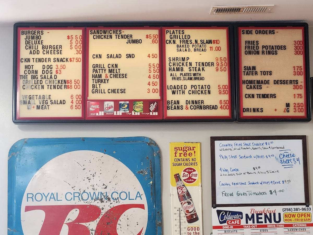 Menu at Coldwater Café cafe, Sheffield