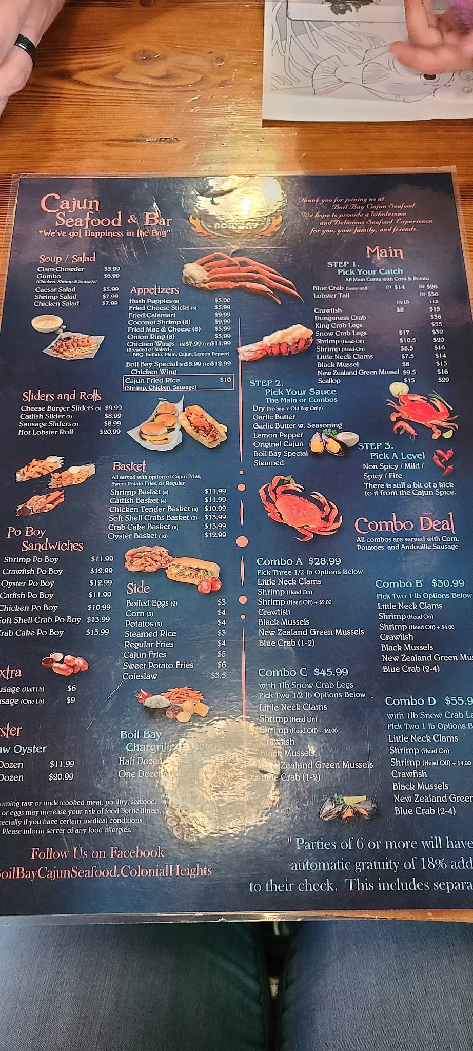 Menu at Boil Bay Cajun Seafood and Bar, Colonial Heights