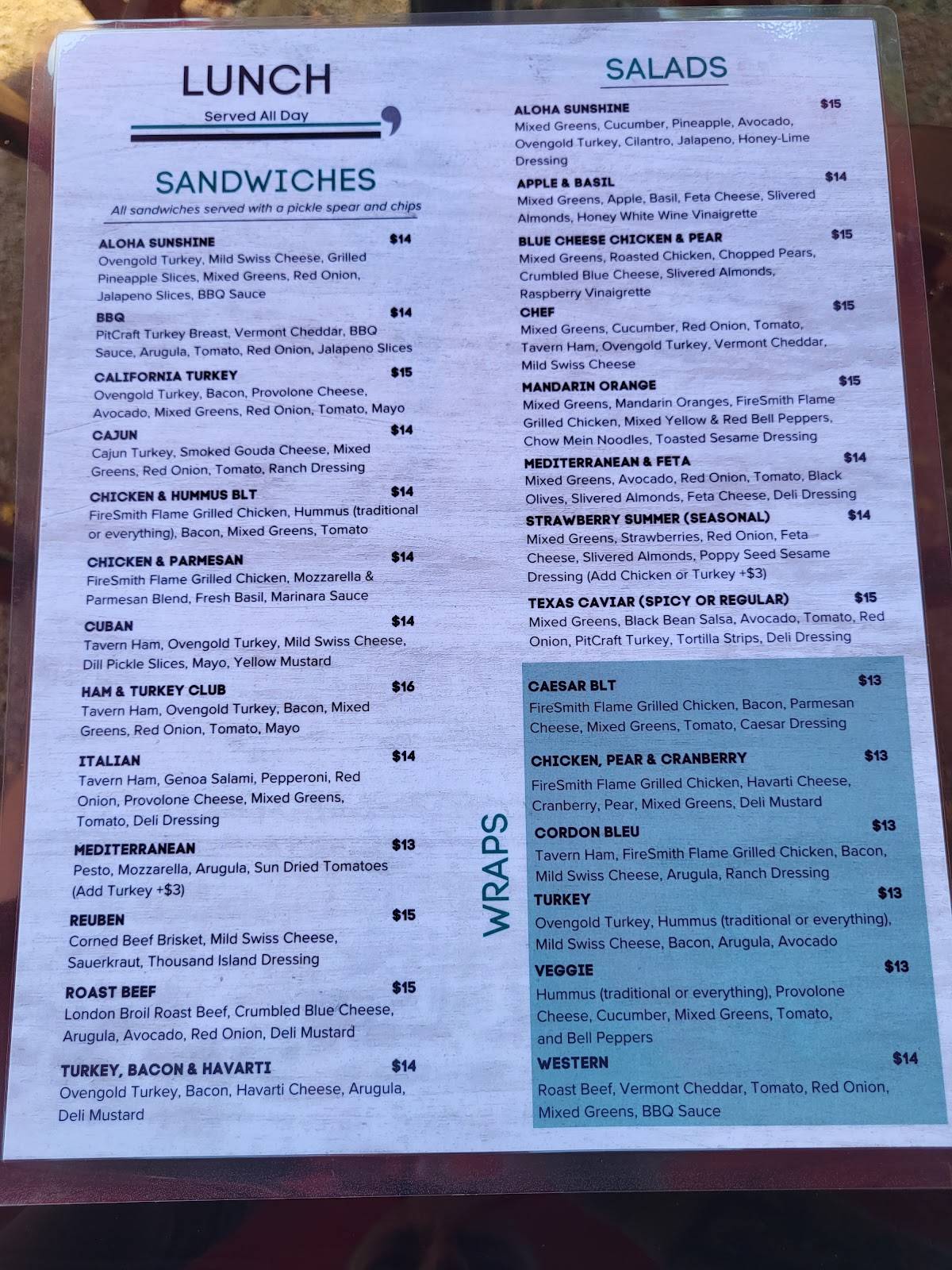 Carta de Comma Cafe, Waupaca