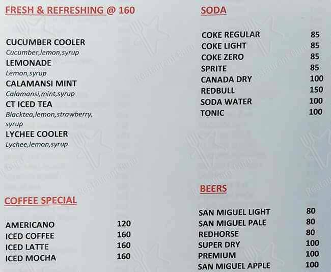 Menu at Common Table restaurant, Makati