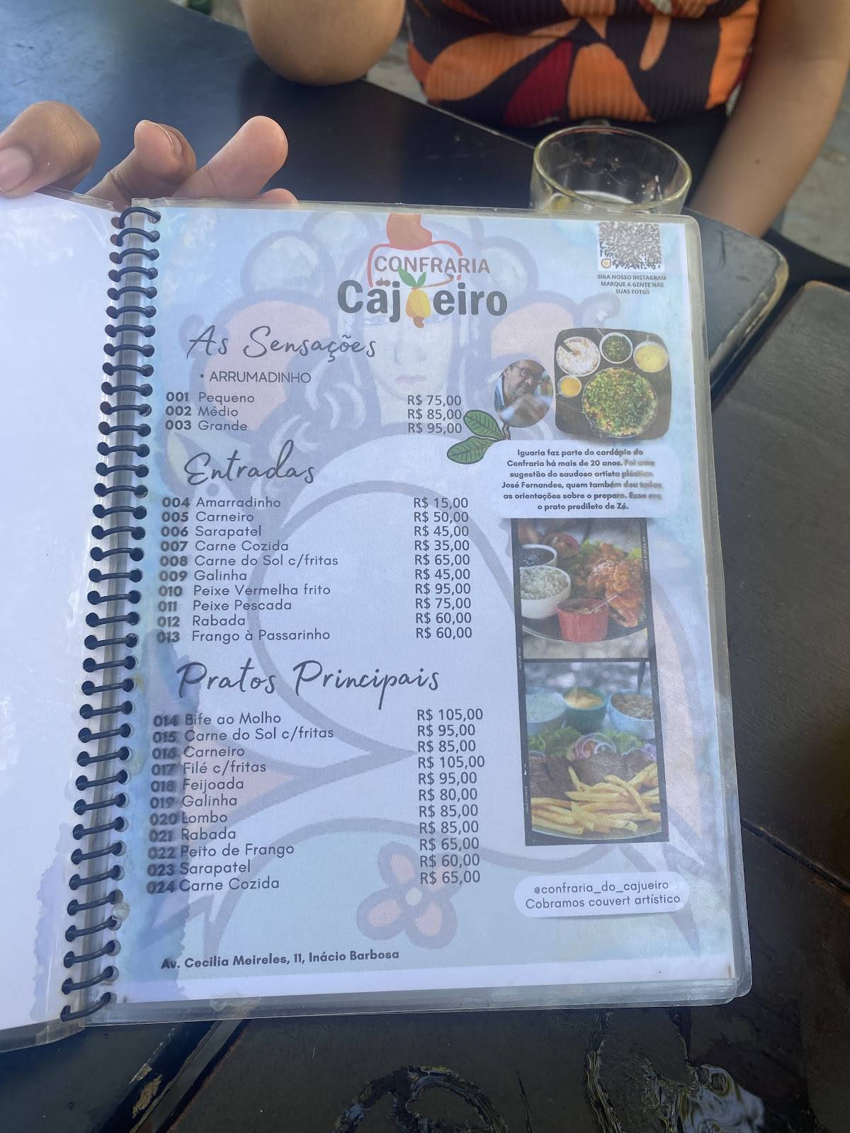 Menu em Confraria do Cajueiro restaurante, Aracaju