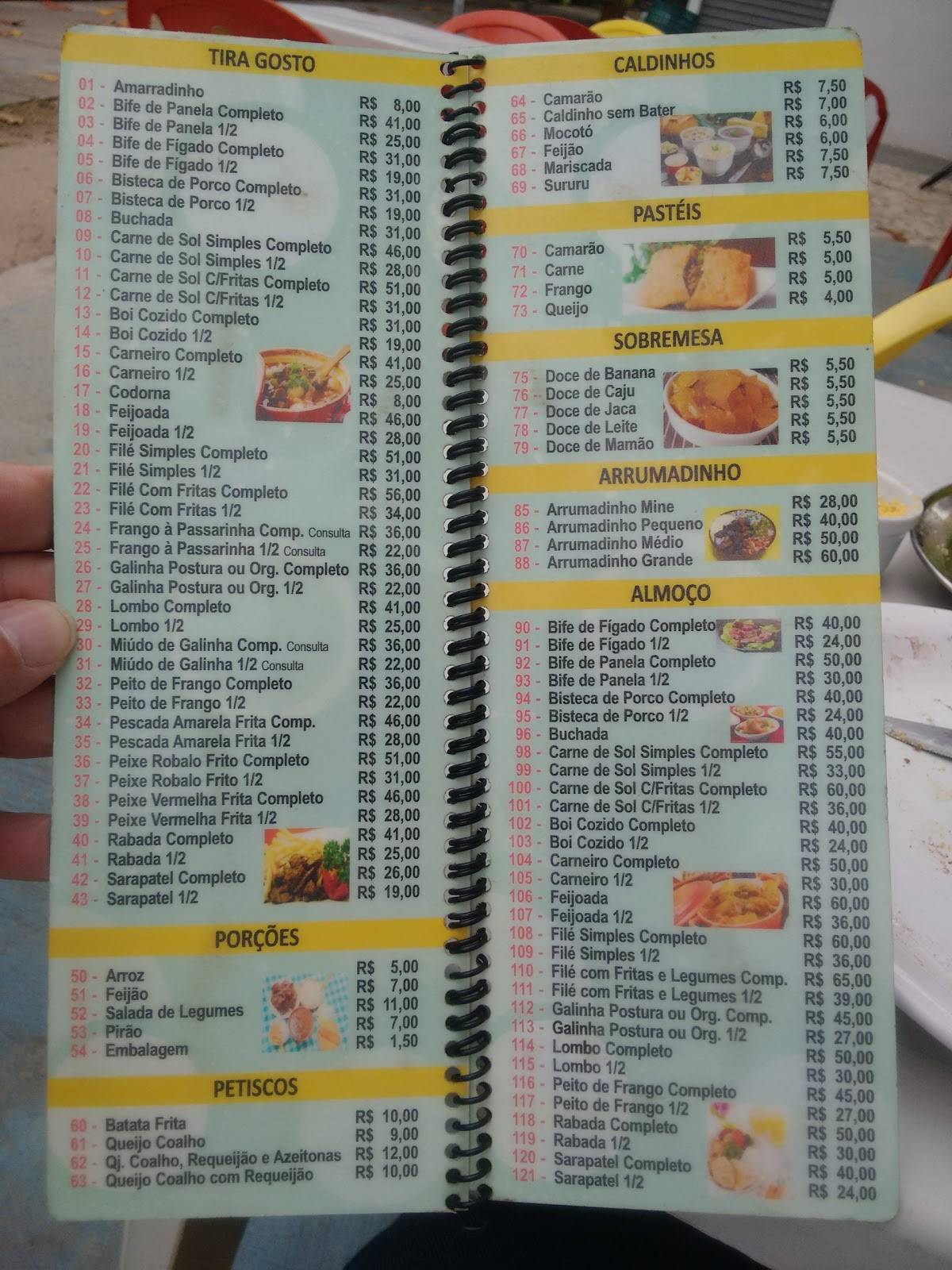 Menu em Confraria do Cajueiro restaurante, Aracaju