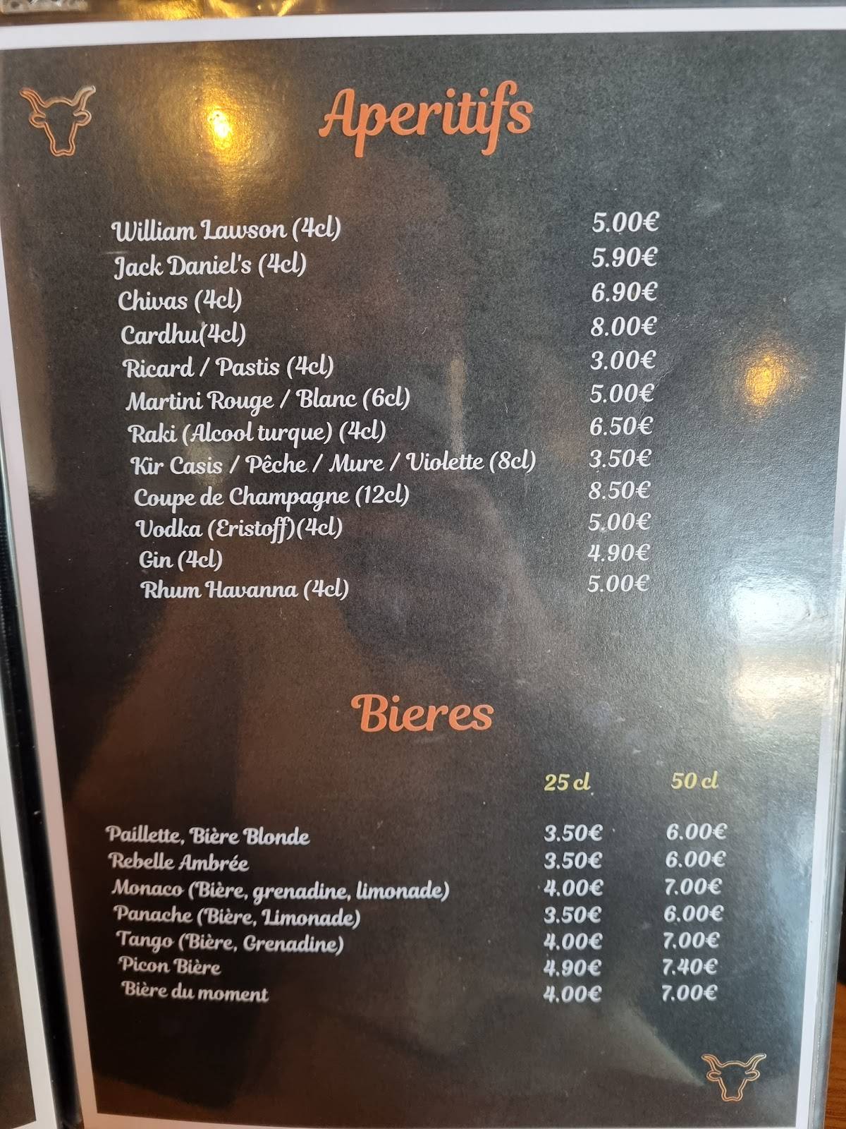 Menu au CONSTANTINOPLE STEAKHOUSE, Beauvais