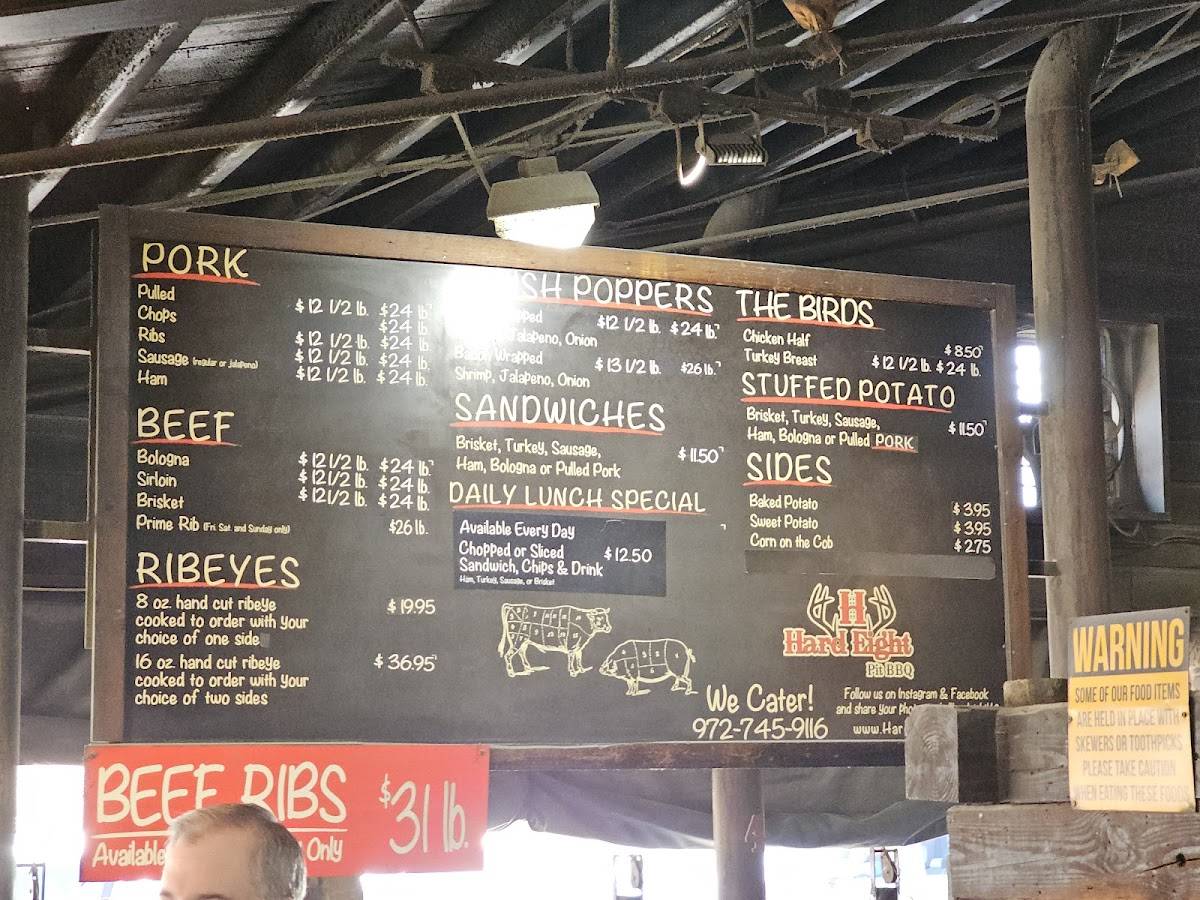Menu at Hard Eight BBQ, Coppell