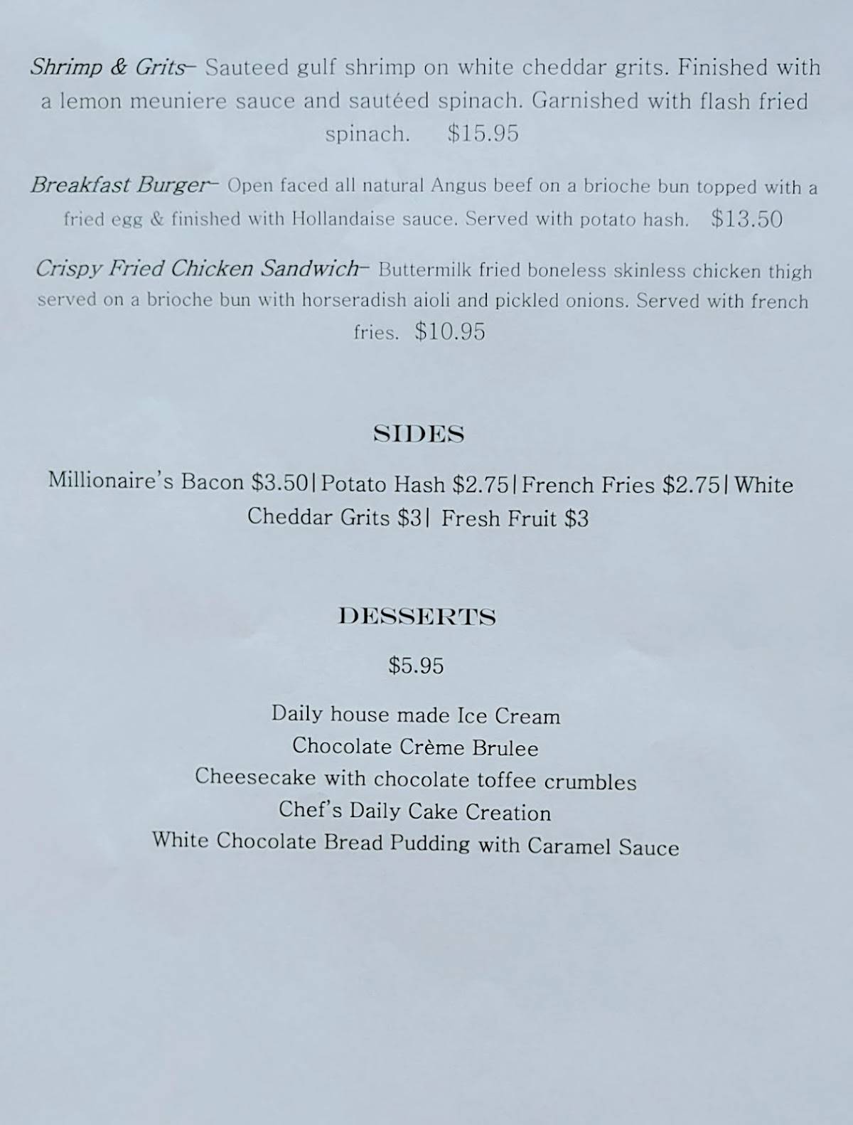 Menu at Copper Grill pub & bar, Little Rock, 300 E 3rd St # 101
