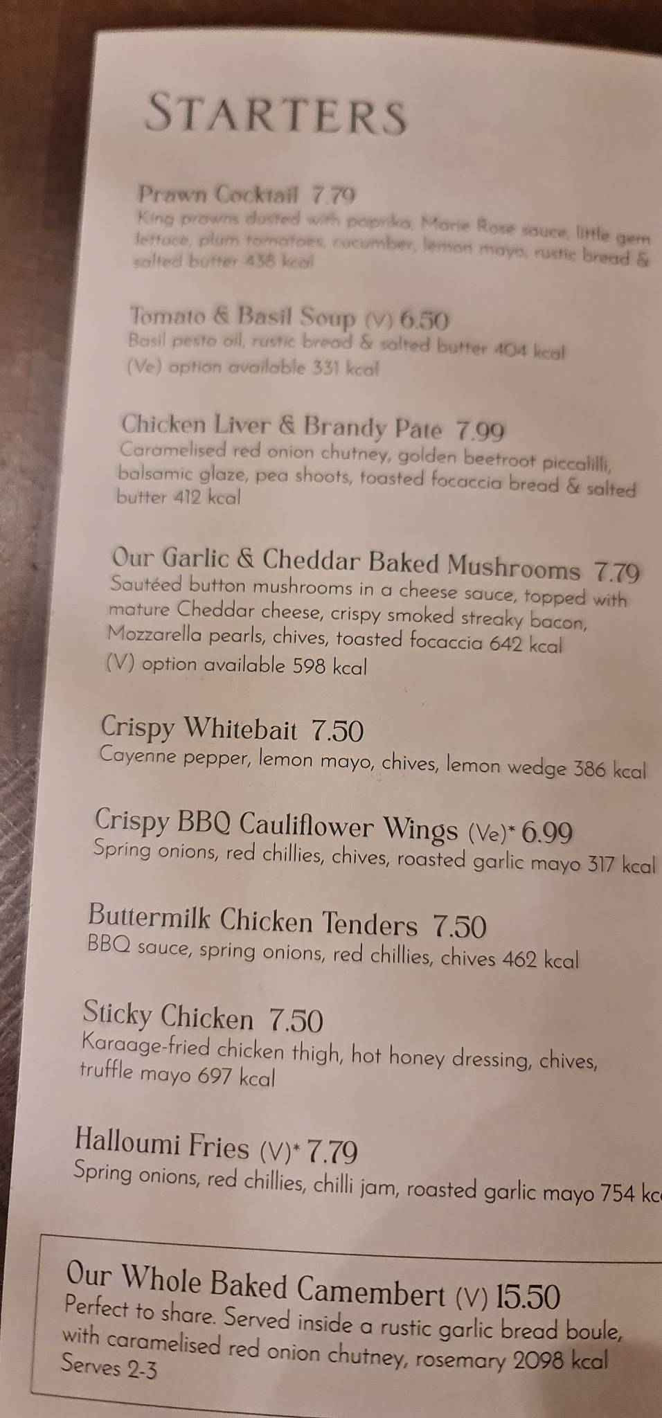 Menu at Copt Oak pub & bar, Markfield