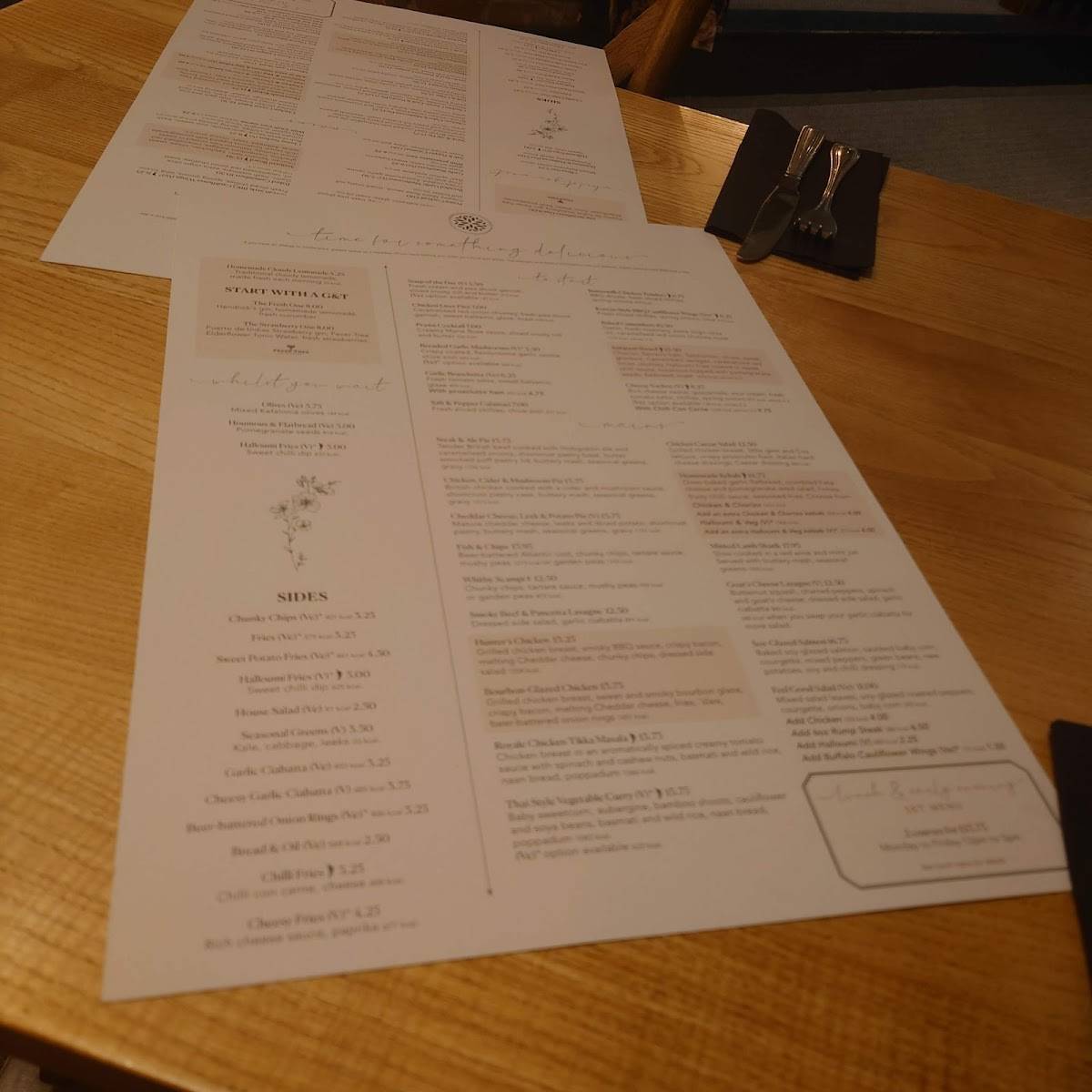 Menu at Copt Oak pub & bar, Markfield