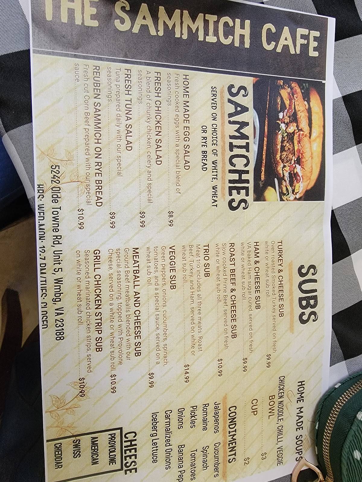 Menu at Corey's Chicken Shack restaurant, Williamsburg, Richmond Rd