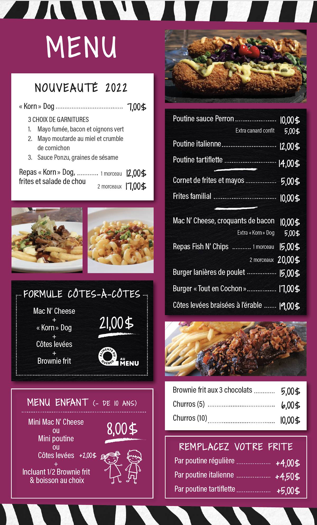 Menu au Côtes-à-Côtes Foodtruck Fossambault restaurant, Fossambault-sur ...