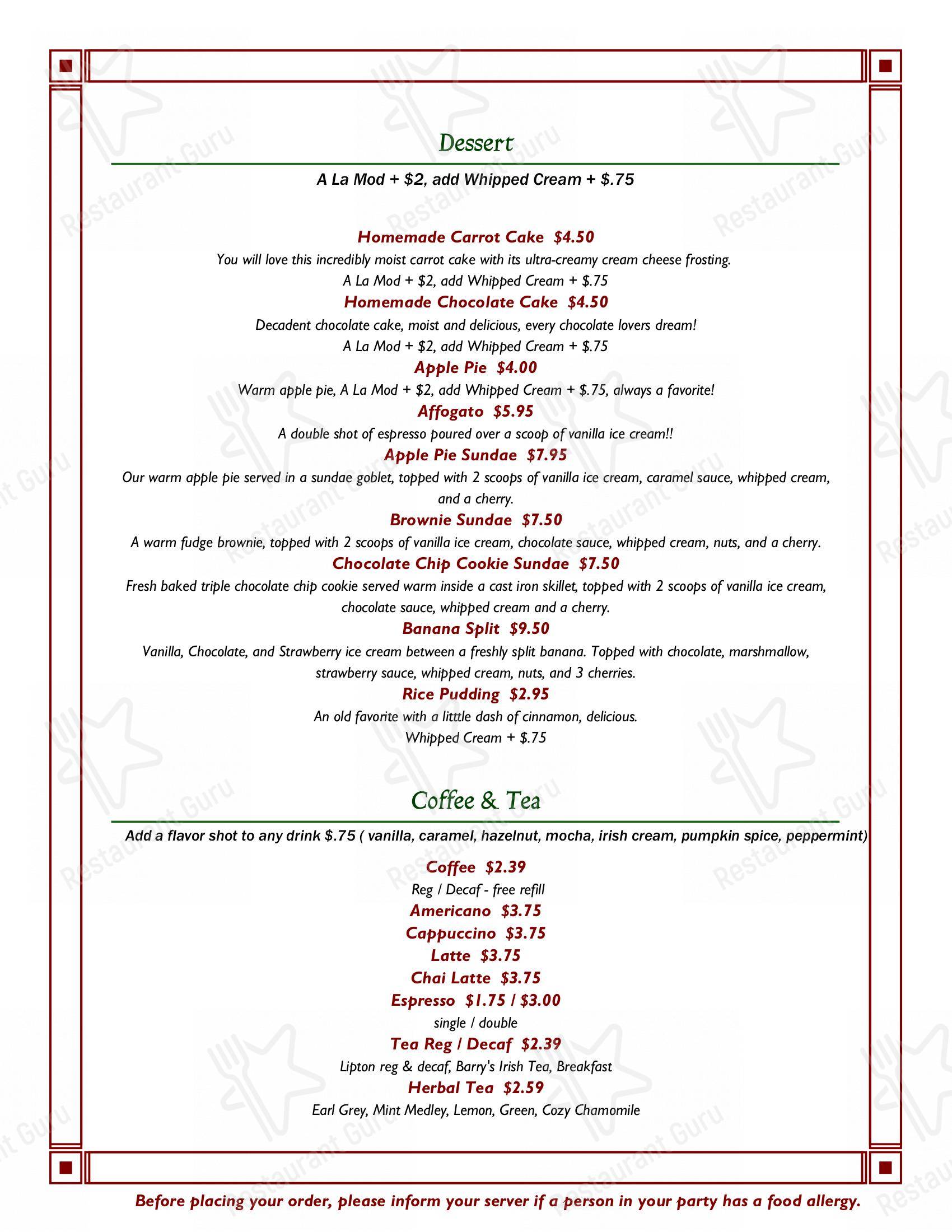 Menu at Country Corner Cafe, Southold, NY-25