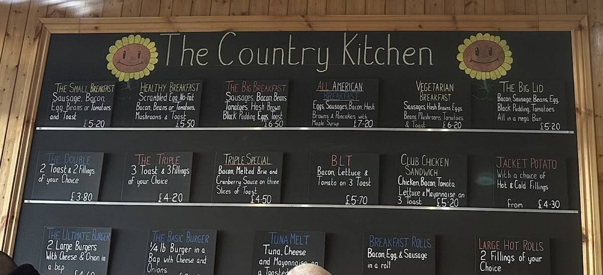 Menu at Country Kitchen cafe, Ellesmere Port