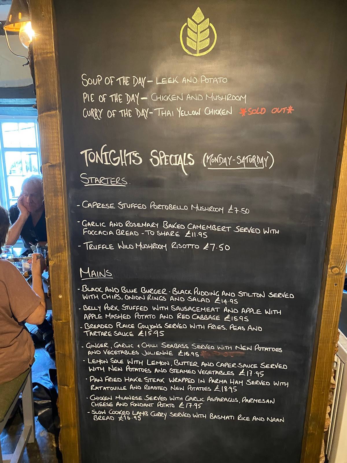 Menu at Court Farm Inn pub & bar, Newton Abbot