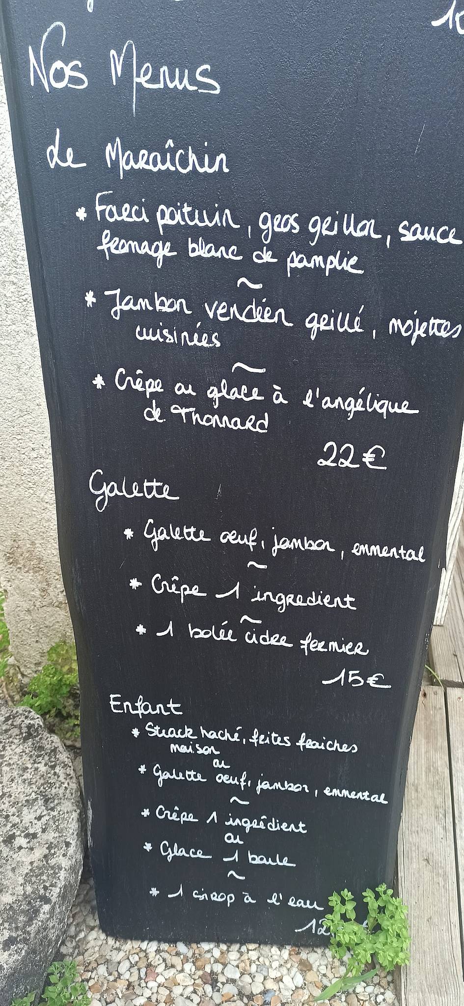 Menu au Crèperie Le Chantilly restaurant, Sansais