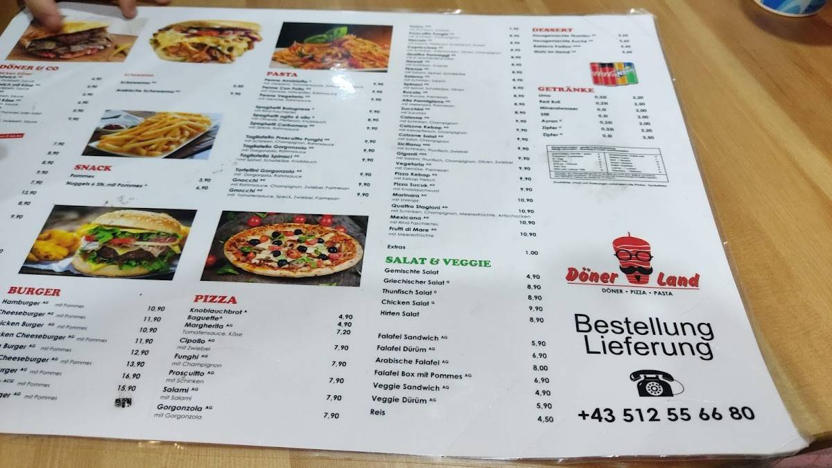 Menu at Crispy Chicken & Grilled Chicken restaurant, Innsbruck
