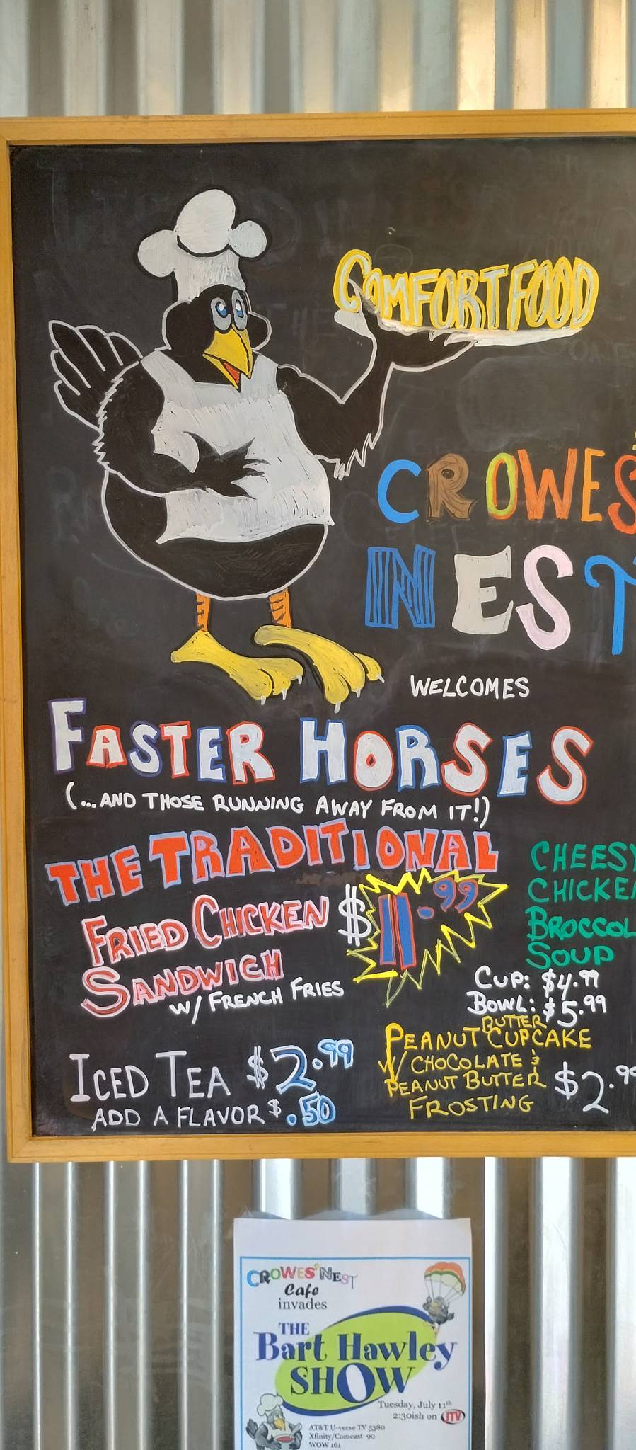 Menu at Crowes' Nest Cafe, Napoleon