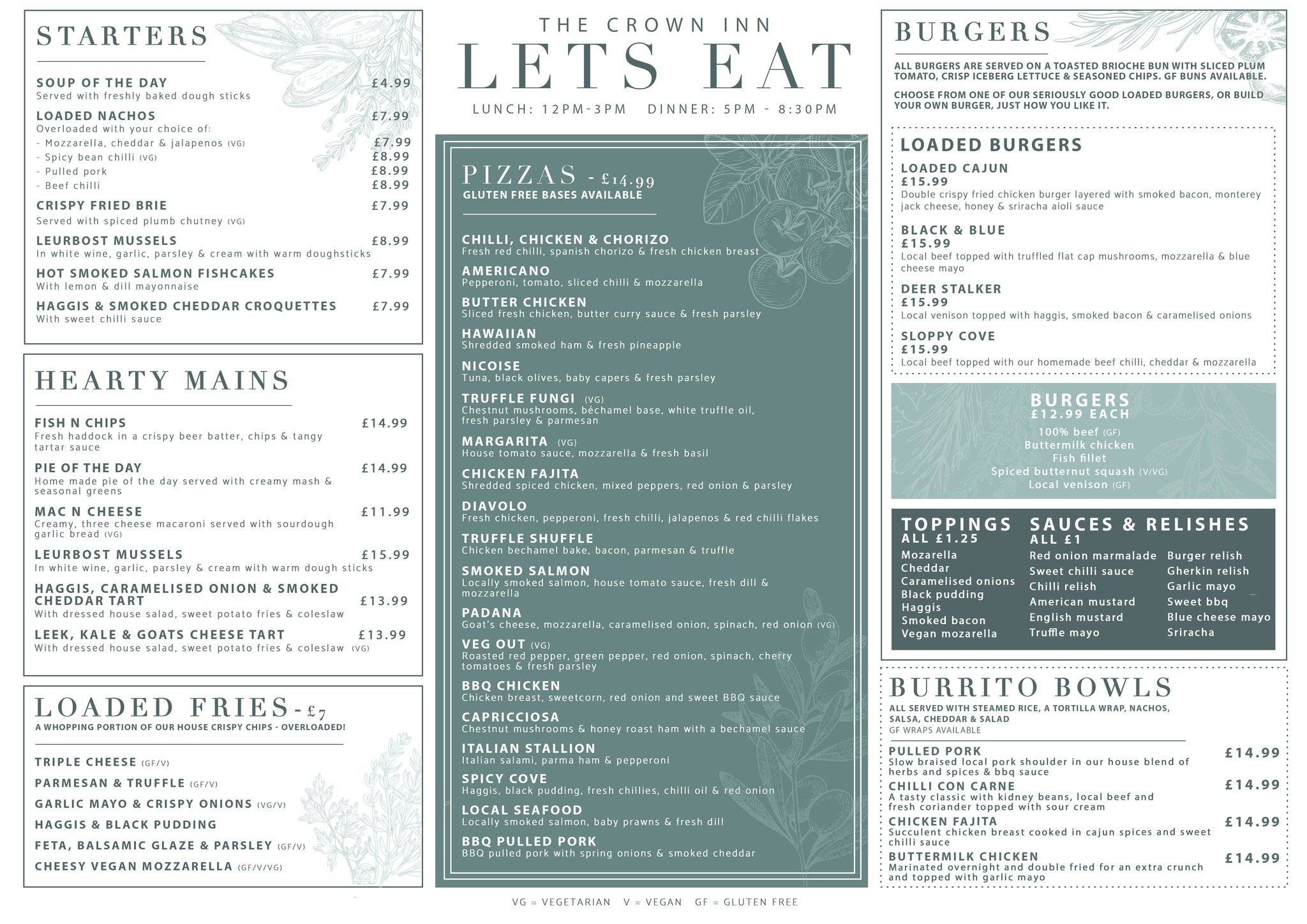 Menu at Crown Hotel pub & bar, Stornoway
