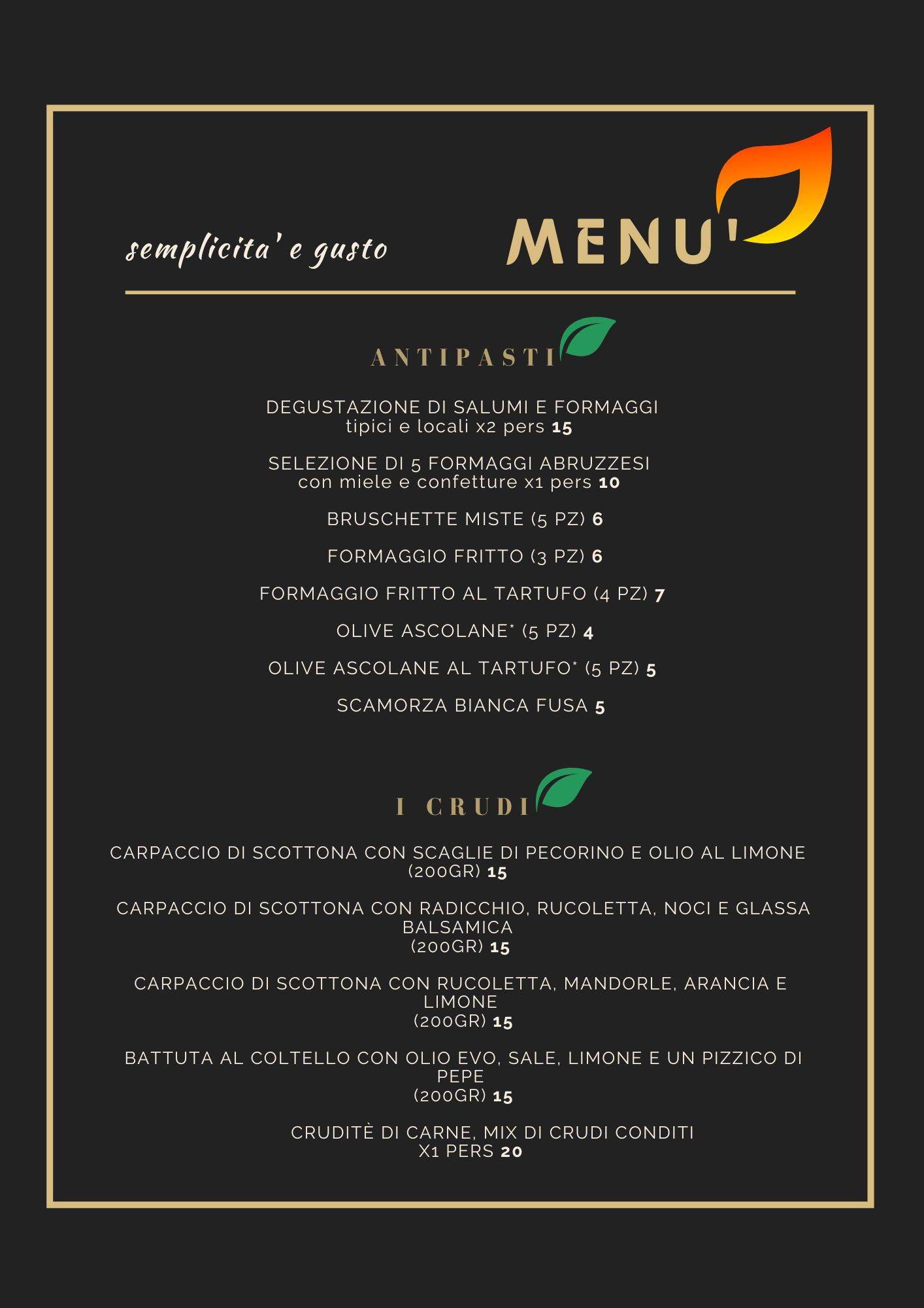 Menu da Cruda E Cotta ristorante, Alba Adriatica