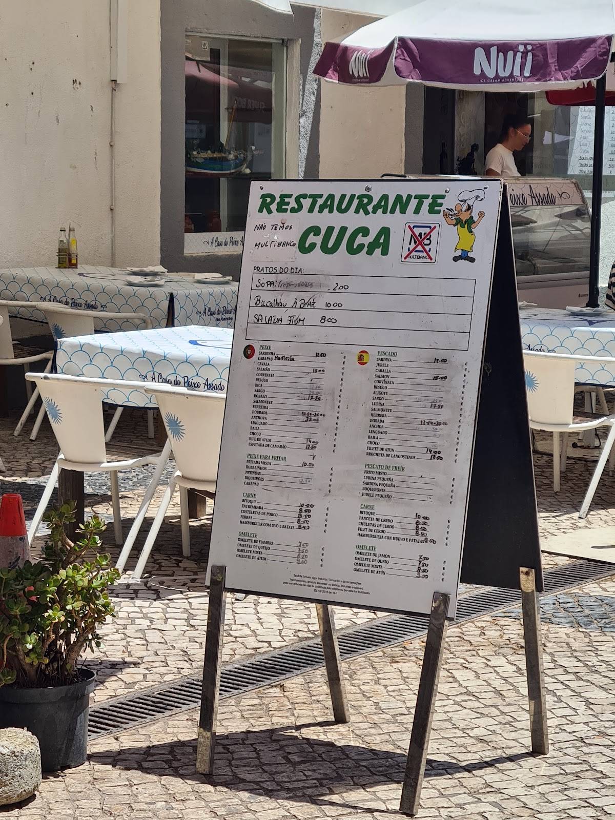 Menu em Cuca restaurante, Vila Real de Santo António