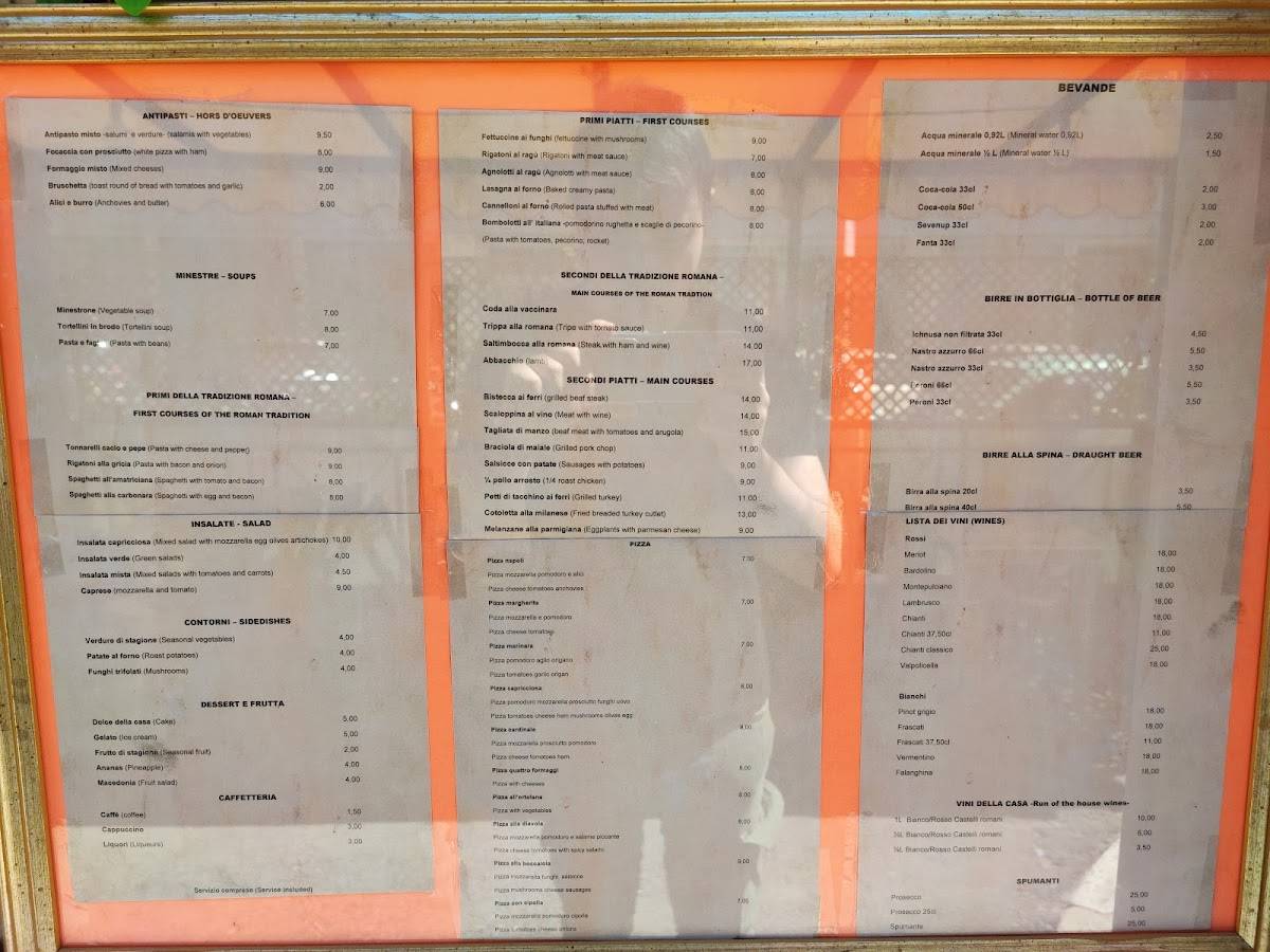 Menu da Osteria Macondo pizzeria, Roma