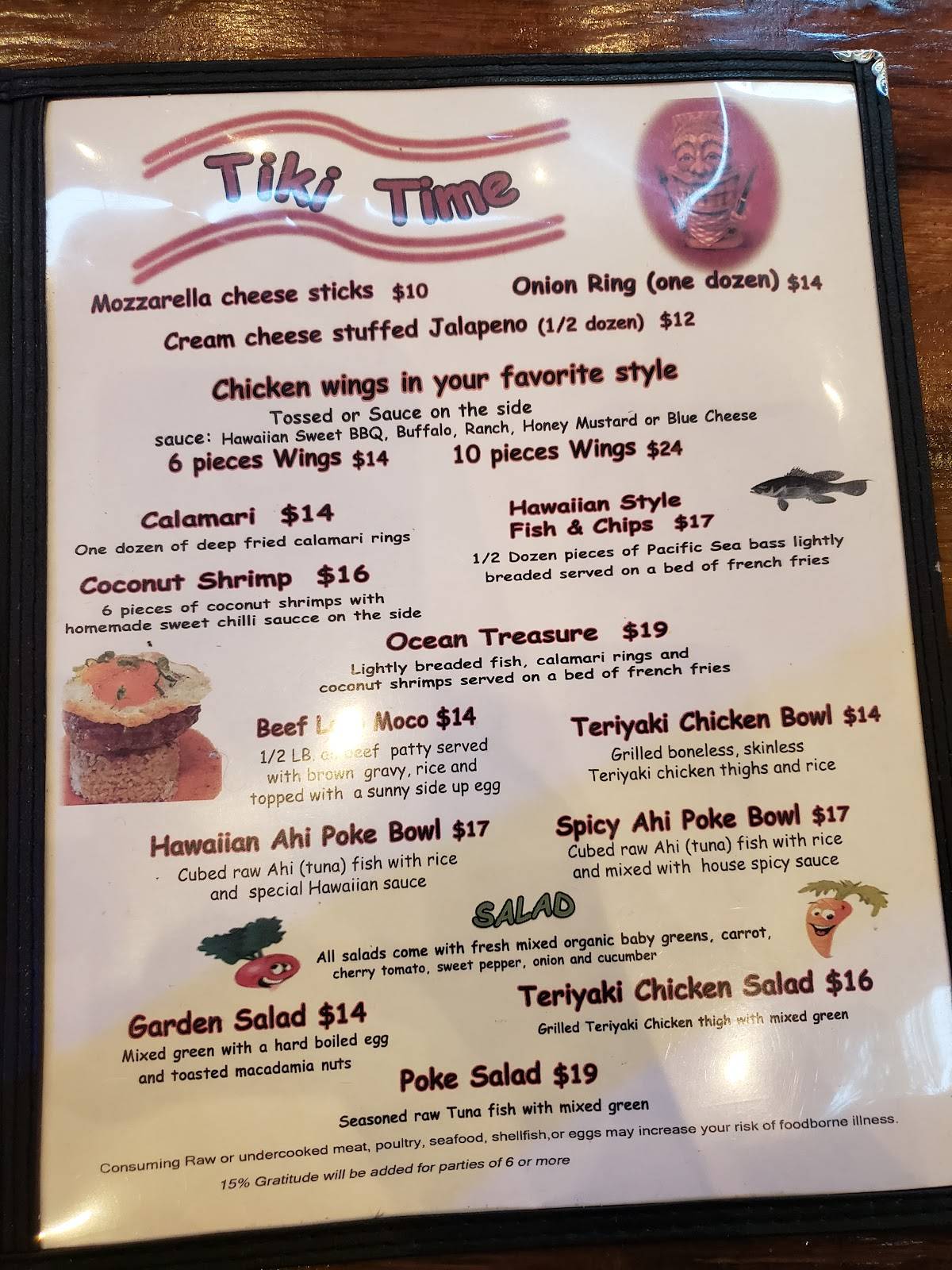 Menu at Cuckoo Coconuts pub & bar, Honolulu