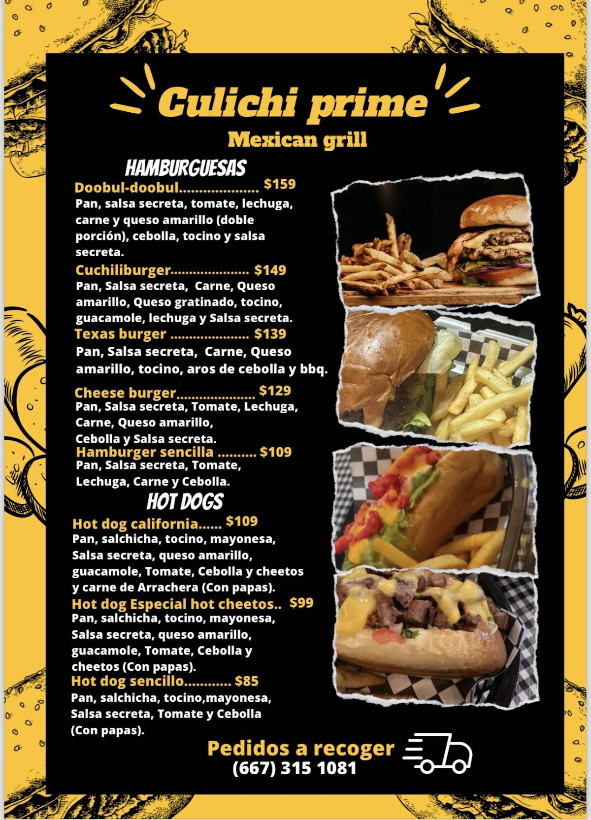 Menu at Culichi Prime Usa Grill restaurant, Culiacán