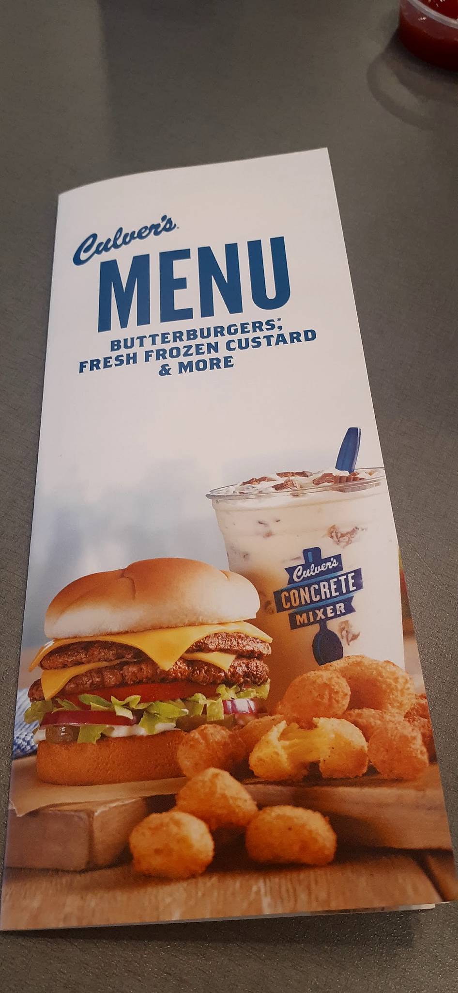 Menu at Culver’s fast food, North Ridgeville