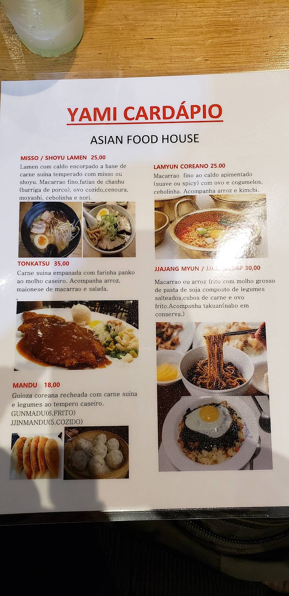 Menu em Yami Asian Food restaurante, Curitiba
