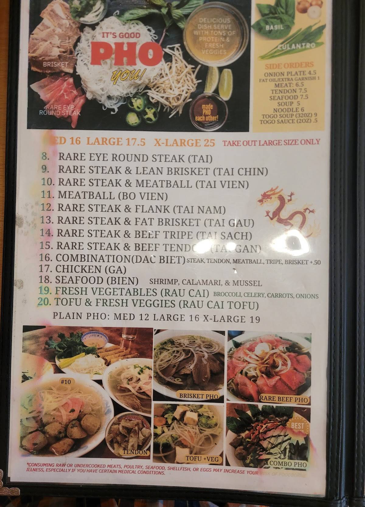 Menu at Cuu Long Vietnamese Restaurant, Aiea
