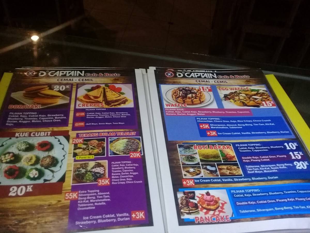 Carta de D'Captain Cafe & Resto, Bangkalan