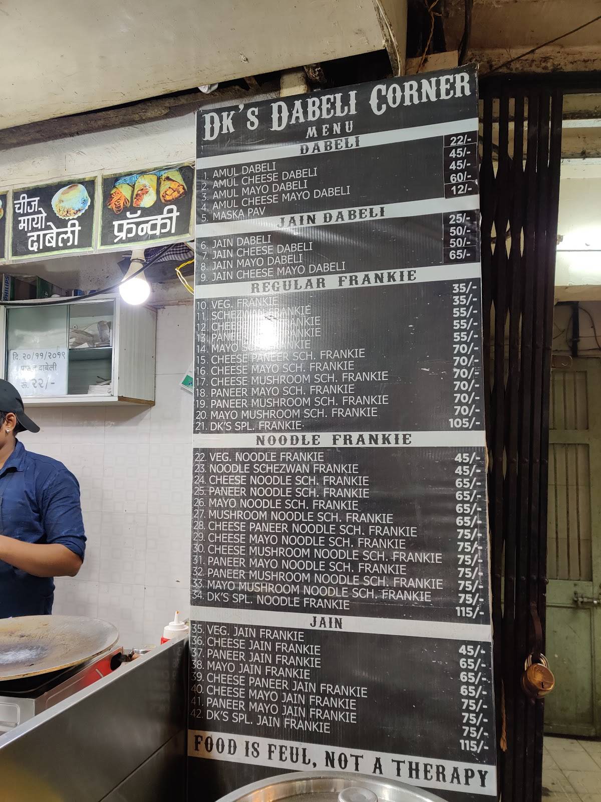 Menu at DK'S Dabeli Corner, Thane