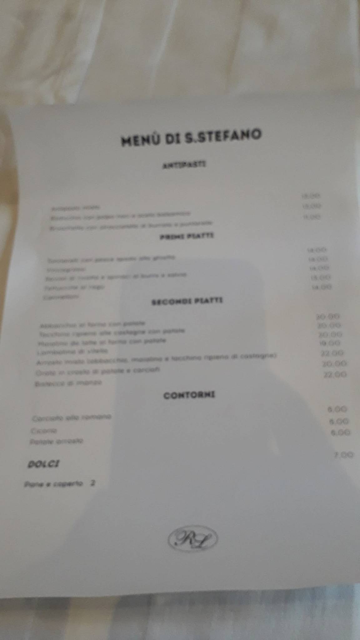 Menu at Da Roberto E Loretta restaurant, Rome