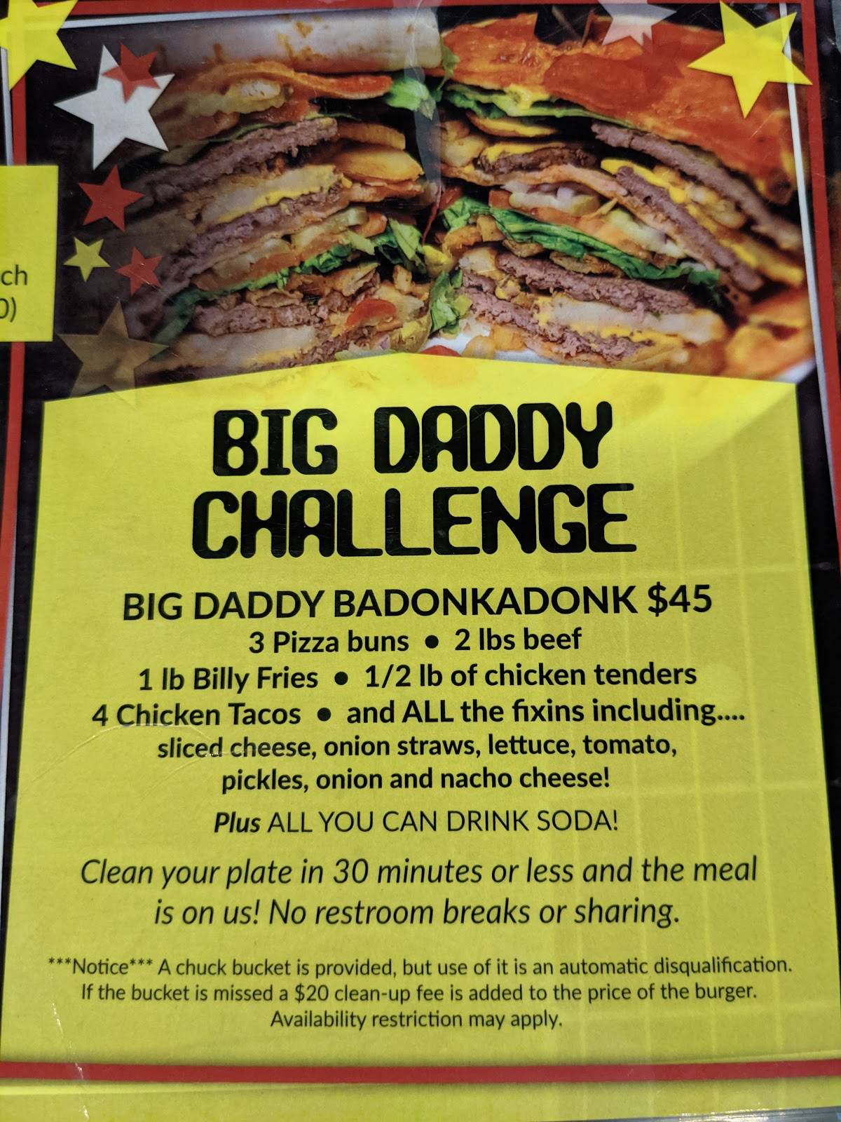 Menu at Daddy Billy's Restaurant & Bar, Tullahoma