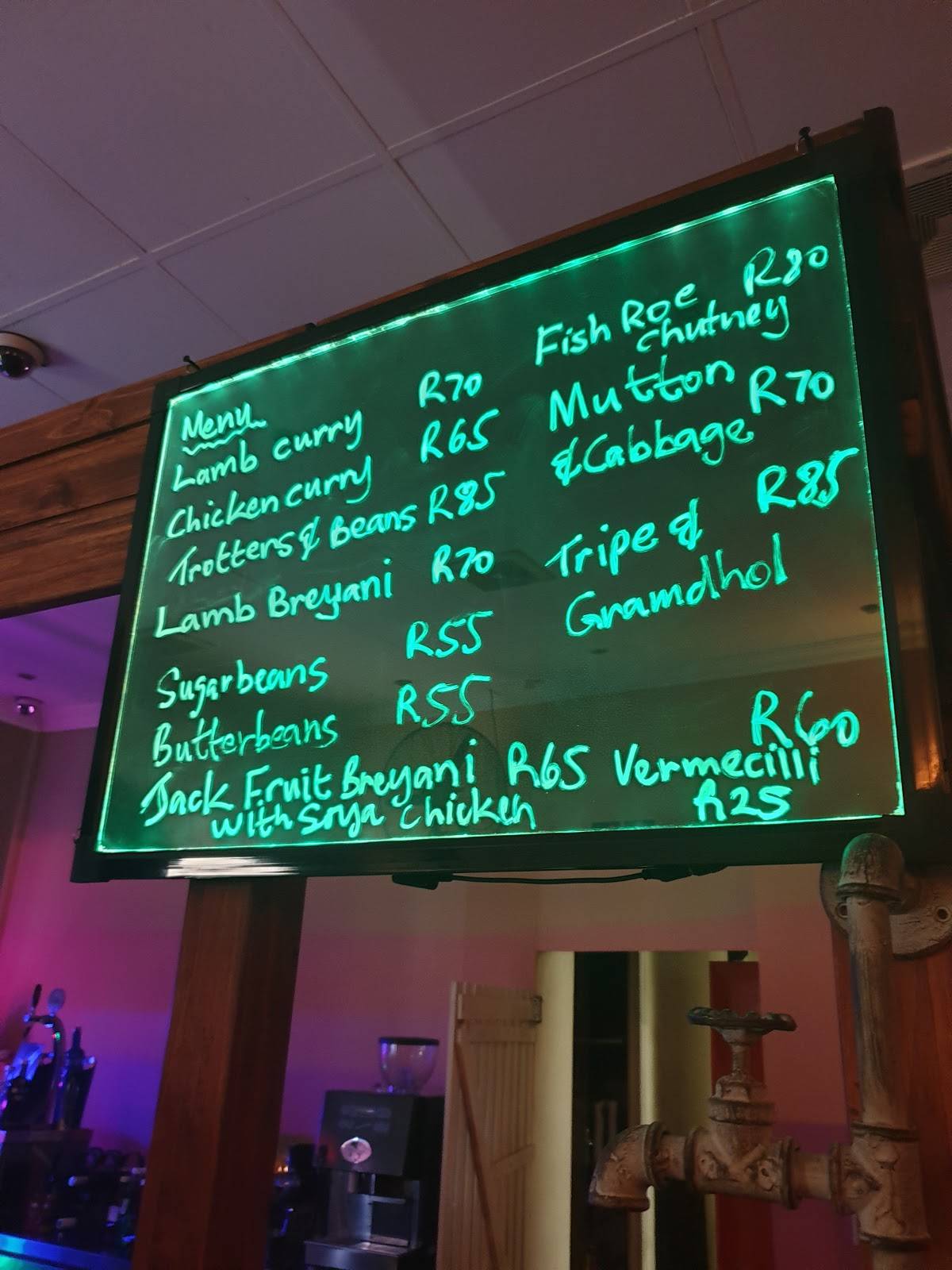 Menu at Dali Indian Restaurant, Randburg