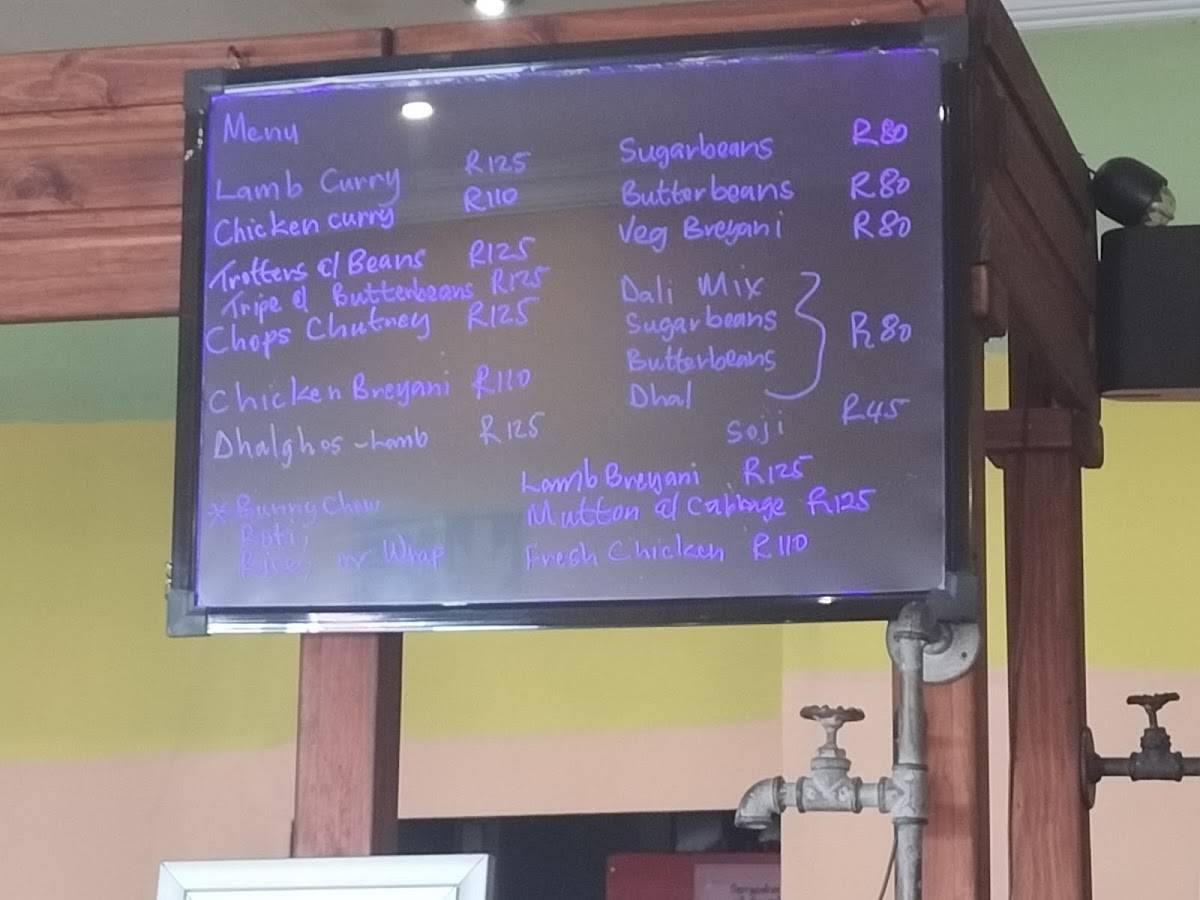 Menu at Dali Indian Restaurant, Randburg