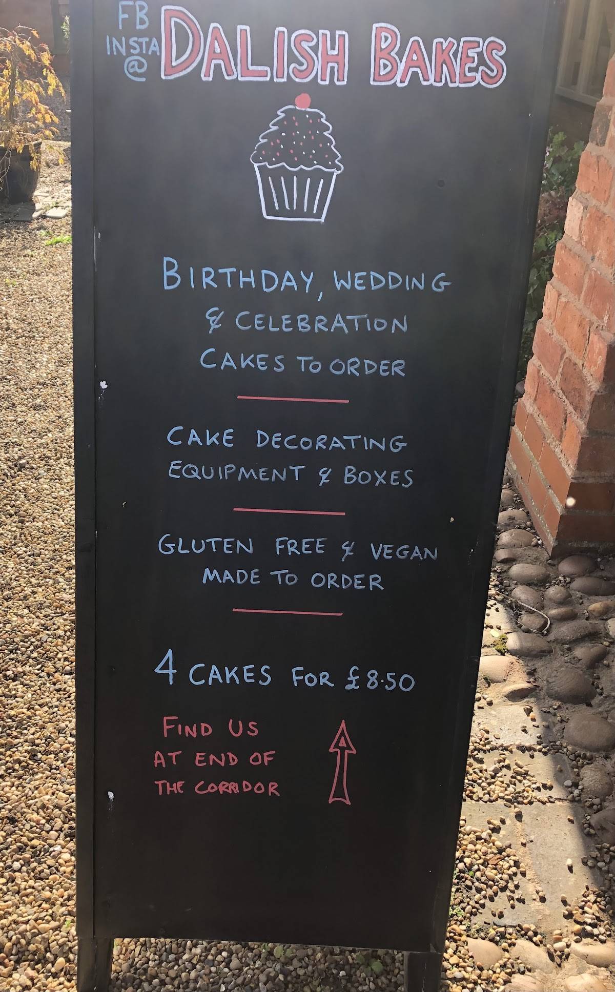 Menu at Dalish bakes, Stoke Prior