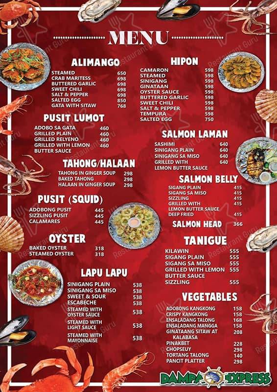 Menu at Dampa Express restaurant, Santa Rosa, +54Q
