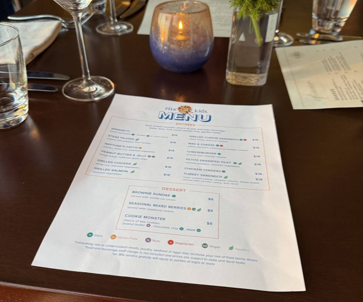 Menu at RAYA restaurant, Dana Point, 1 Ritz Carlton Dr