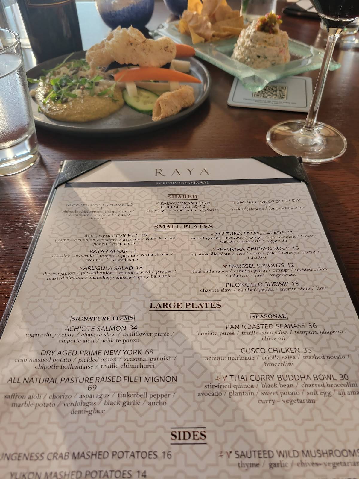 Menu at RAYA restaurant, Dana Point, 1 Ritz Carlton Dr