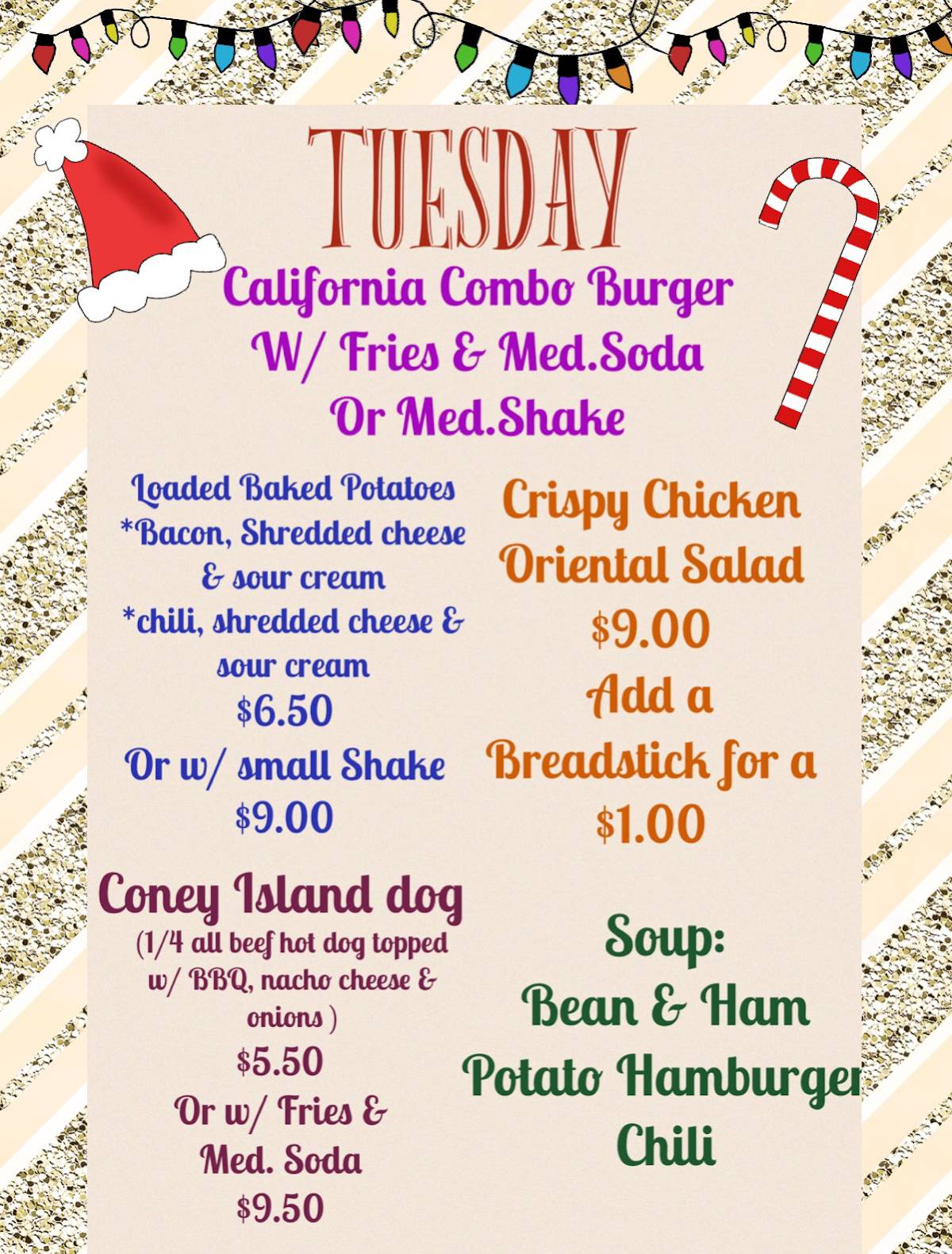 Menu at Dari King restaurant, Redwood Falls