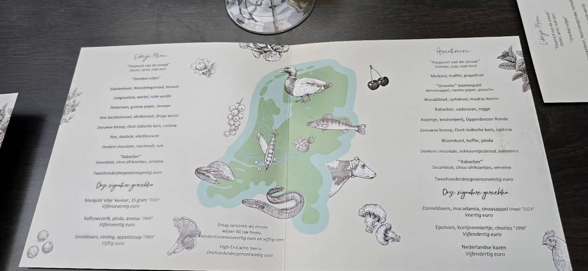 Menu at De Librije, Zwolle, Spinhuisplein 1