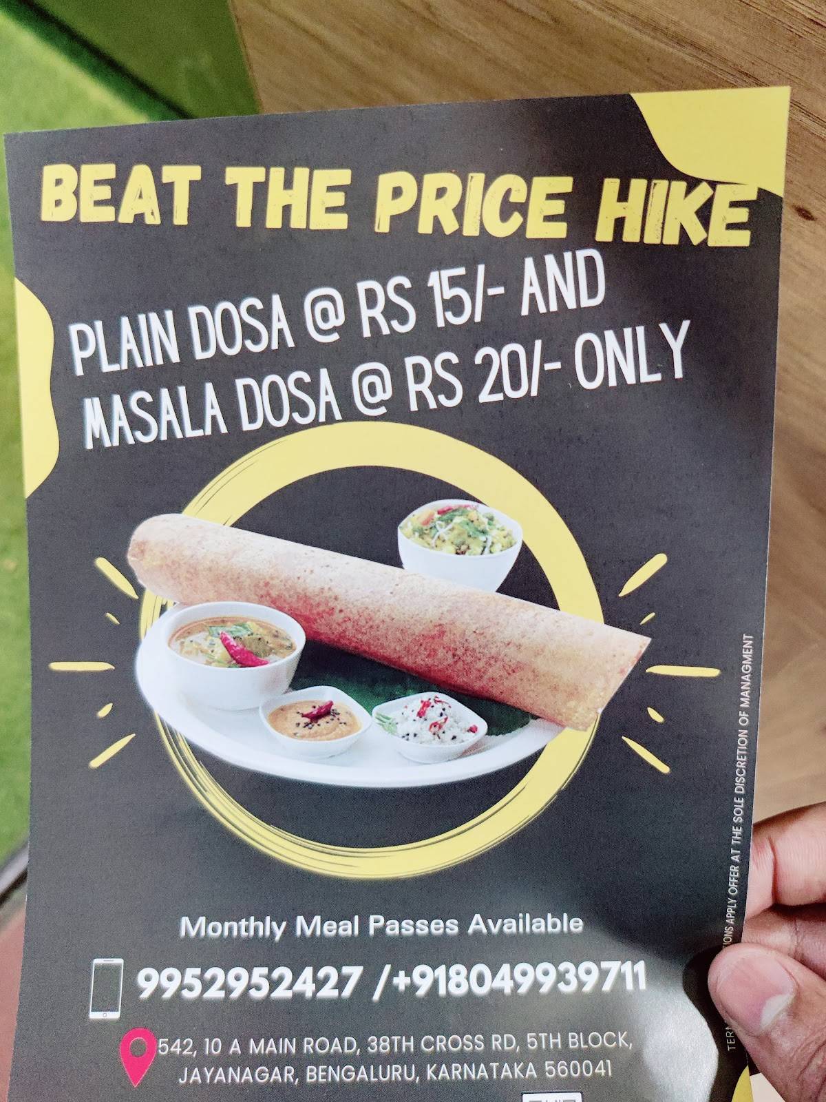Menu at Deccan Express, Bengaluru